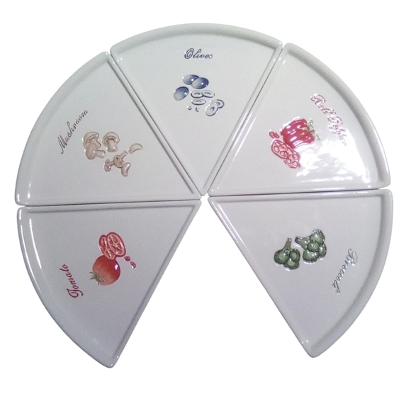 Pottery Barn | Dining | Pottery Barn Pizza Slice Plate Set Ceramic ...